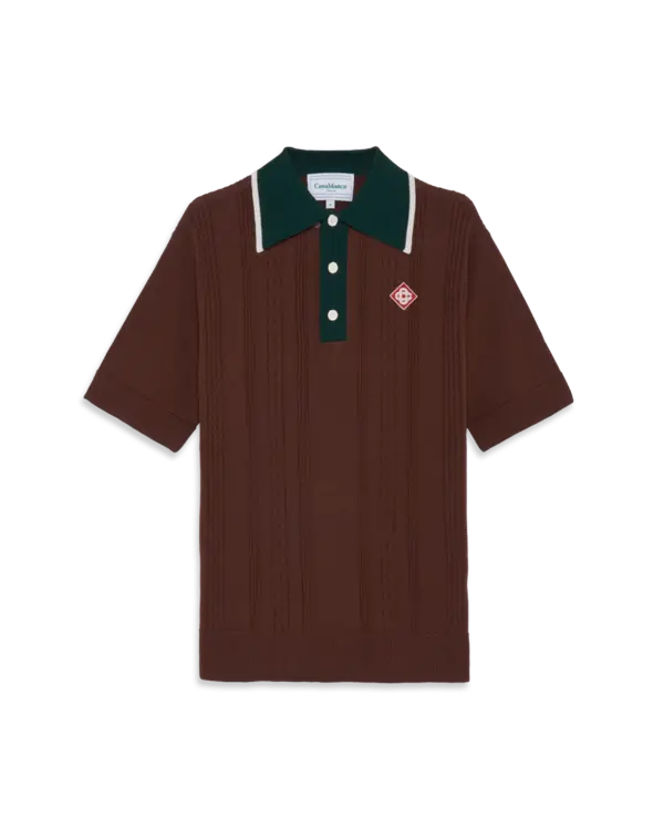 Casablanca Cable Knit Oversized Polo Shirt - Multicolor