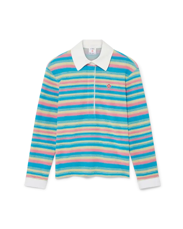 Casablanca Stripe Towelling Polo Shirt