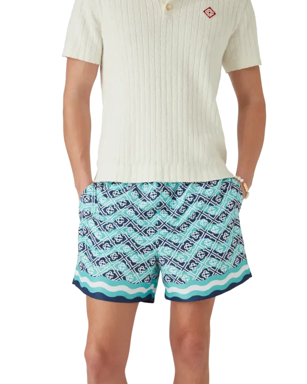 Casablanca Monogram Wave Swim Shorts