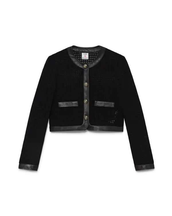 Casablanca Open Weave Cropped Tailored Jacket