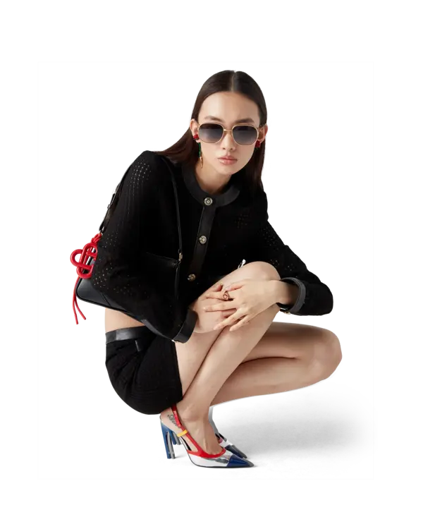 Casablanca Open Weave Cropped Tailored Jacket