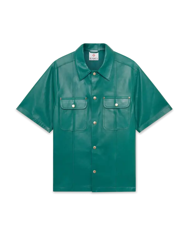 Casablanca Leather Short Sleeve Shirt - Multicolor