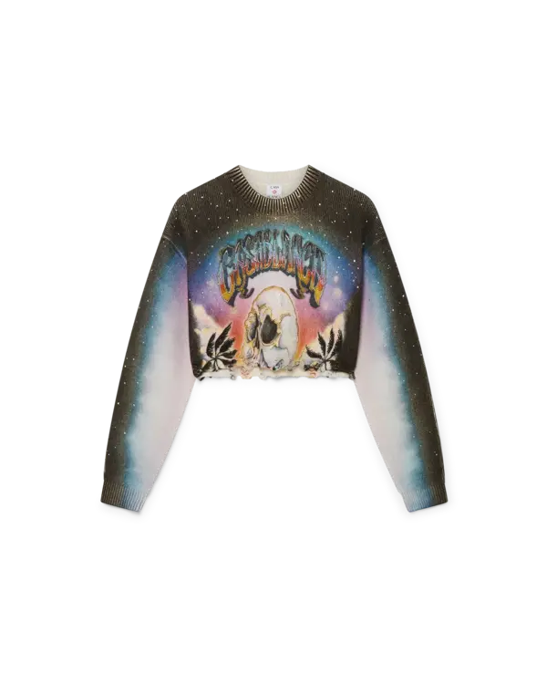 Casablanca La Prémonition Cashmere Blend Cropped Jumper - Multicolor