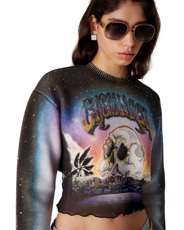 Casablanca La Prémonition Cashmere Blend Cropped Jumper