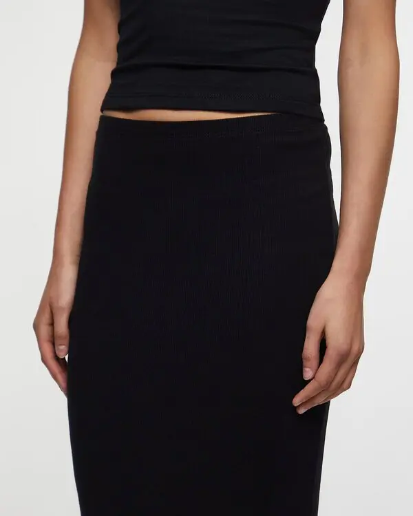 Eterne Emma Ribbed Skirt - Black