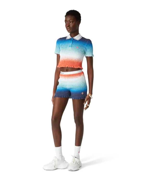 Casablanca Gradient Shirred Shorts - Multicolor