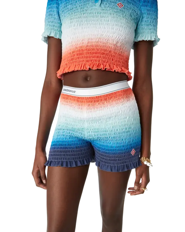 Casablanca Gradient Shirred Shorts - Multicolor