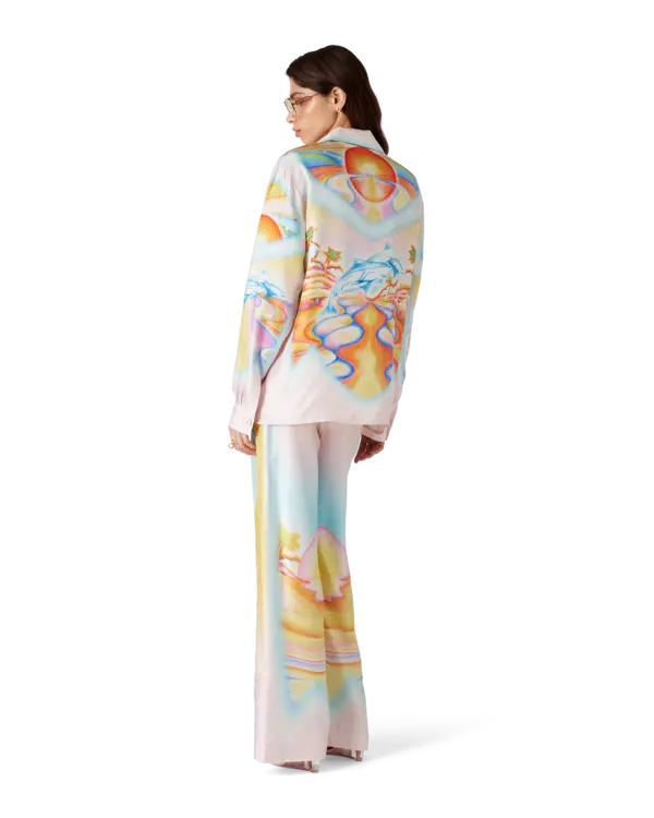 Casablanca Psychedelic Nirvana Silk Trousers - Multicolor