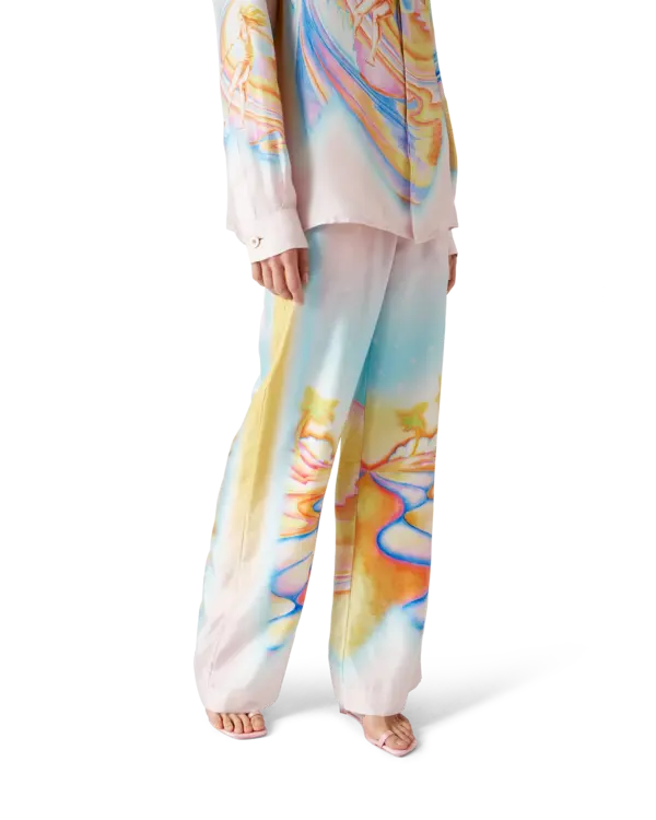 Casablanca Psychedelic Nirvana Silk Trousers - Multicolor