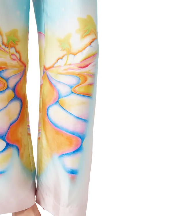 Casablanca Psychedelic Nirvana Silk Trousers - Multicolor