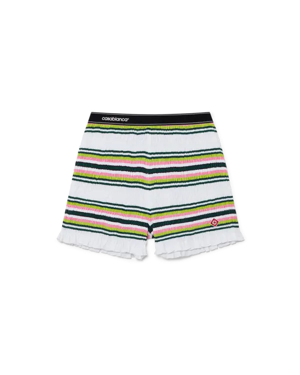 Casablanca Stripe Shirred Shorts - Multicolor