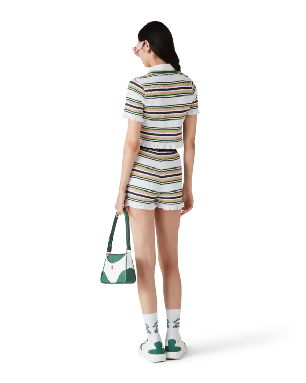 Casablanca Stripe Shirred Shorts - Multicolor