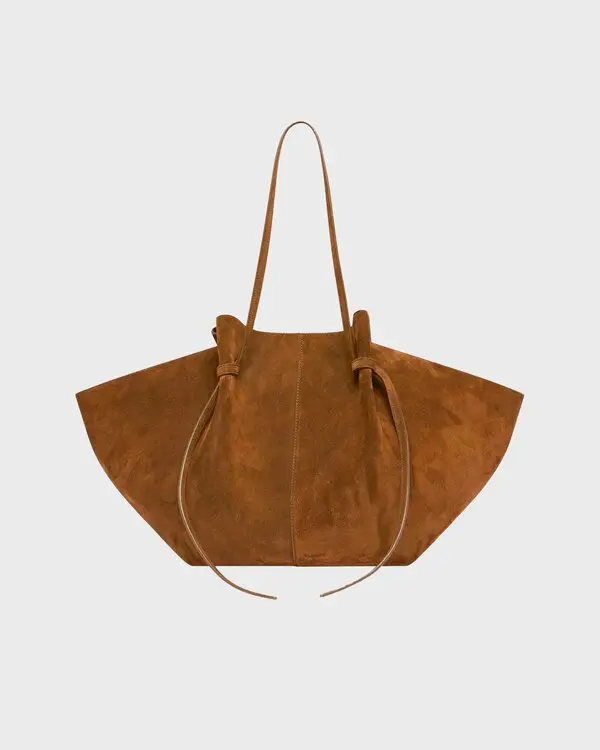 Yuzefi Large Mochi Suede Bag - Cognac