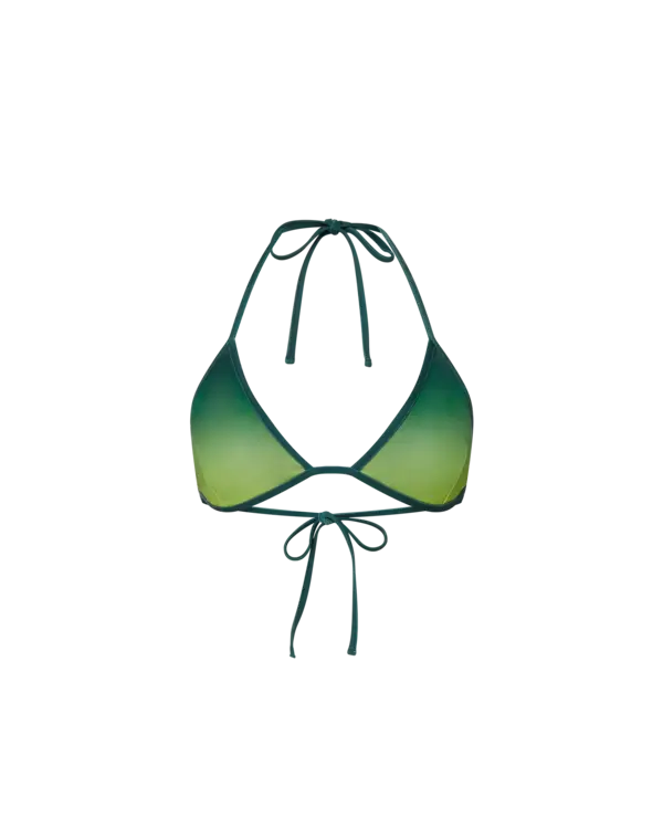 Casablanca Gradient Triangle Bikini Top - Green