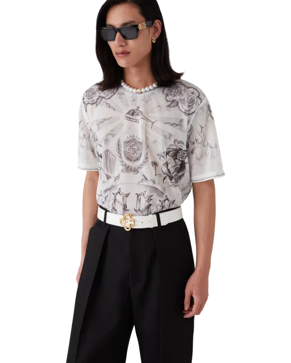 Casablanca Tattoo Mesh Top