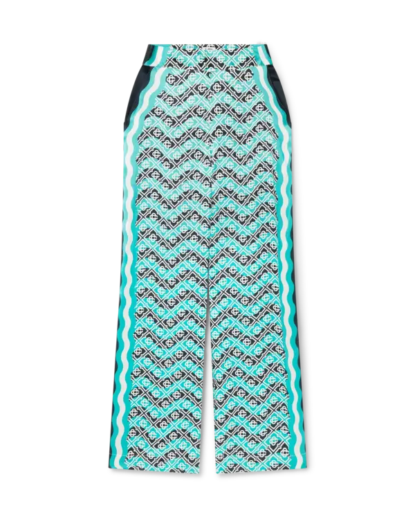 Casablanca Monogram Wave Silk Trousers