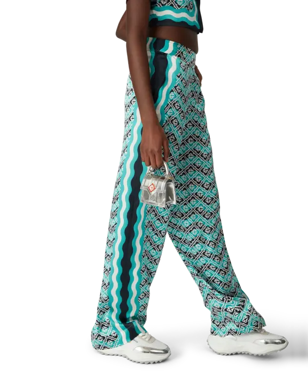 Casablanca Monogram Wave Silk Trousers