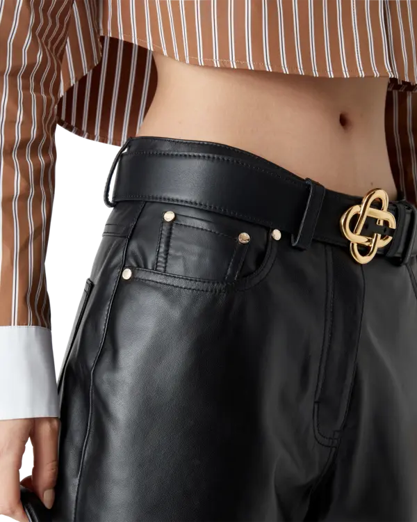 Casablanca Leather Skater Shorts