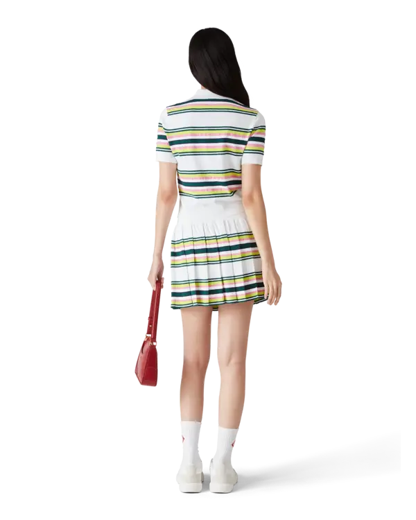 Casablanca Stripe Pleated Mini Skirt - Green