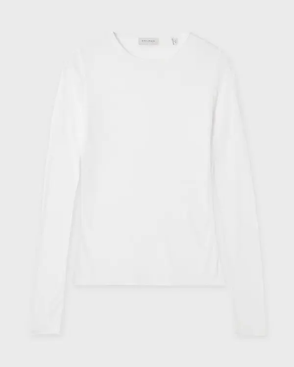 HOUSE OF DAGMAR Lyocell Long Sleeve Top - White