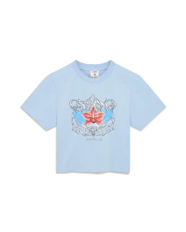 Casablanca Blades Cropped Short Sleeve T-shirt - Red