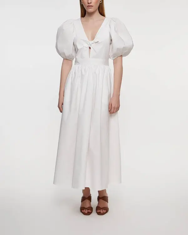 ROTATE BY BIRGER CHRISTENSEN Puff Sleeve Midi Dress