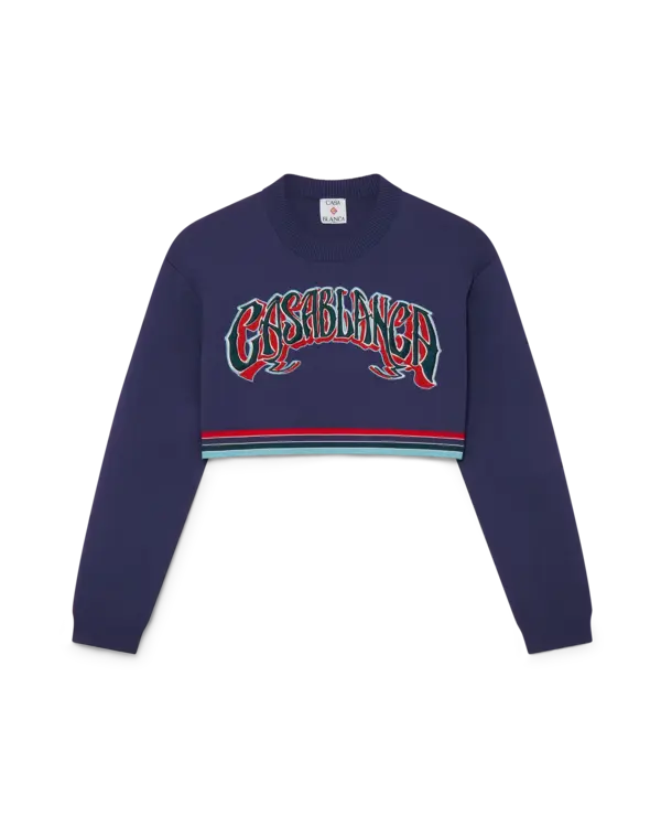 Casablanca Baseball Cropped Jumper