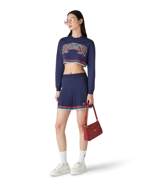 Casablanca Baseball Cropped Jumper