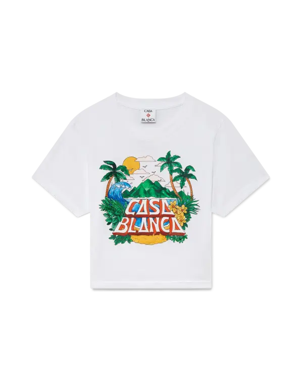 Casablanca Casa Beach Wave Cropped T-shirt - Multicolor