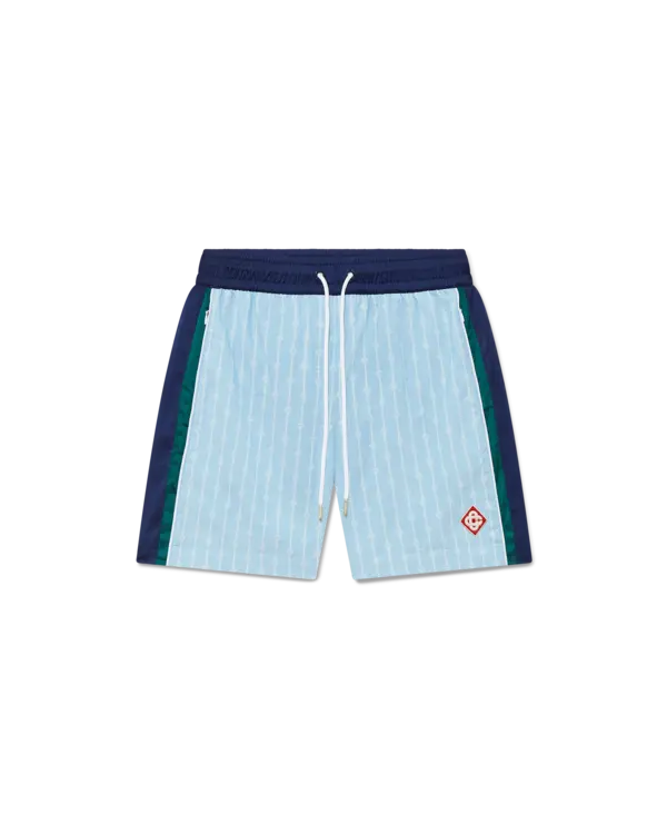 Casablanca Pinstripe Laurel Track Shorts - Blue
