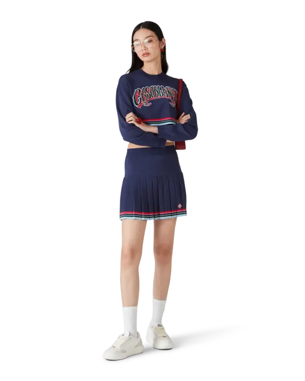 Casablanca Baseball Pleated Mini Skirt - Multicolor
