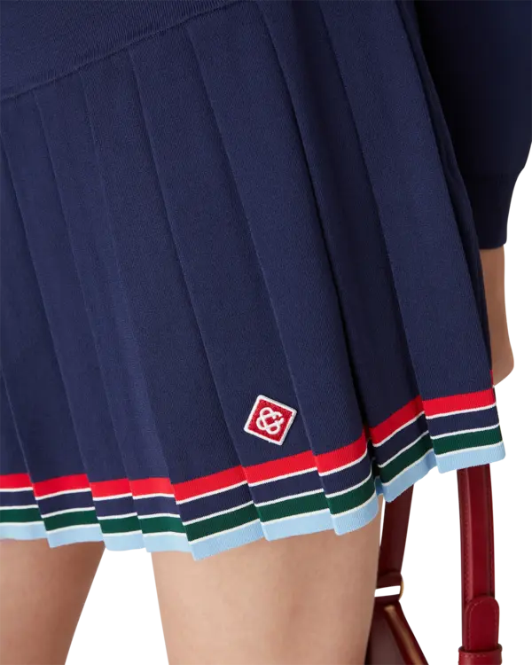 Casablanca Baseball Pleated Mini Skirt - Multicolor