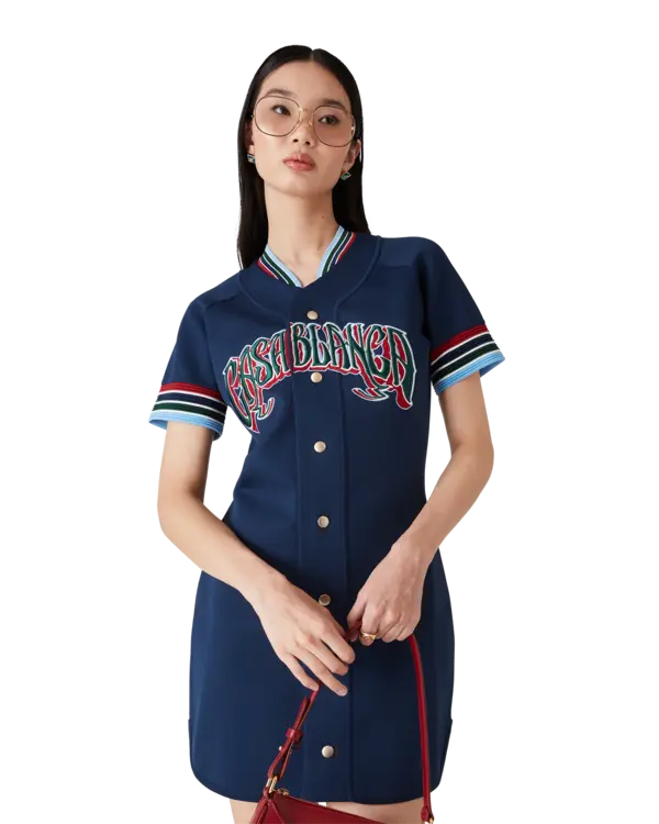 Casablanca Knit Mini Baseball Dress