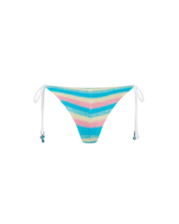 Casablanca Stripe Towelling Bikini Bottom - Multicolor