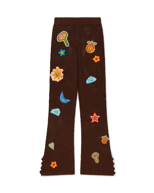 Casablanca Motif Crochet Trousers - Multicolor