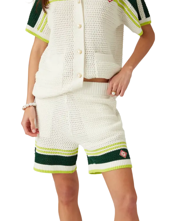 Casablanca Tennis Crochet Shorts - Multicolor