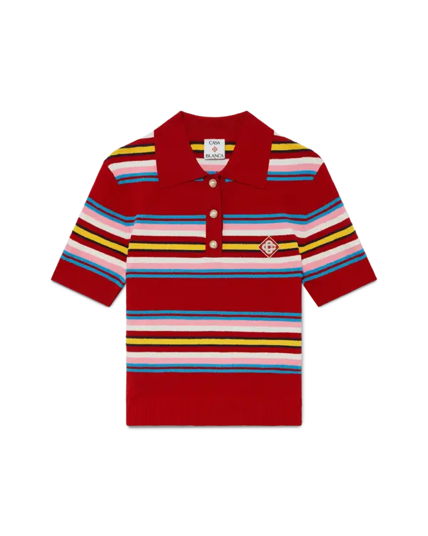 Casablanca Stripe Polo Shirt - Red