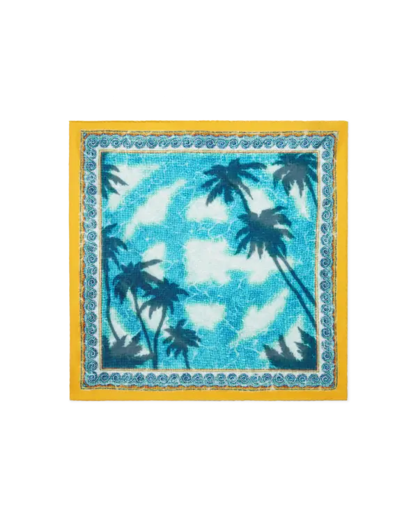 Casablanca Poolside Emblem Medium Silk Scarf By - Multicolor