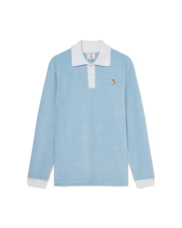 Casablanca Velour Stripe Polo Shirt - Multicolor
