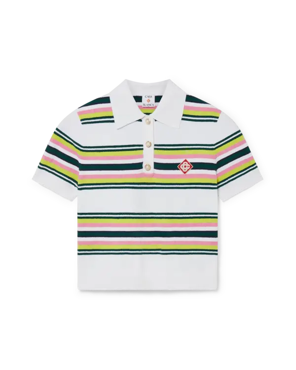 Casablanca Stripe Polo Shirt - Green