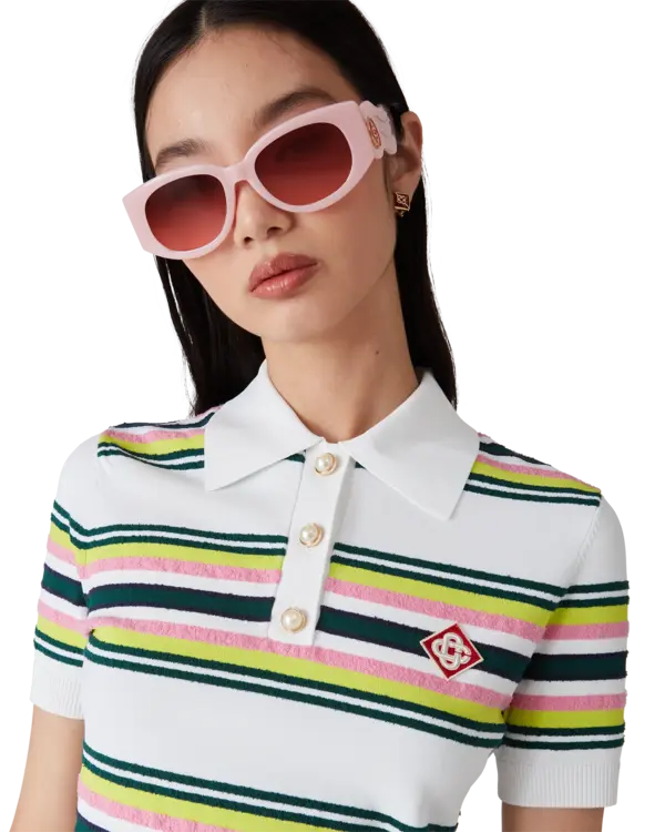 Casablanca Stripe Polo Shirt - Green