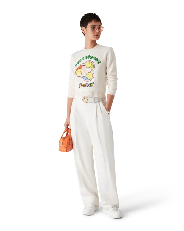 Casablanca Tennis Ball Merino Knit Crew Neck