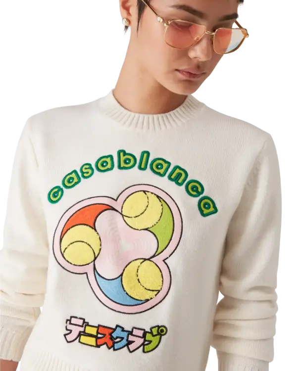 Casablanca Tennis Ball Merino Knit Crew Neck