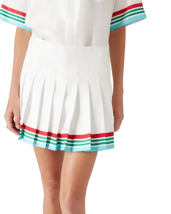 Casablanca Casa Way World Series Pleated Mini Skirt - Blue