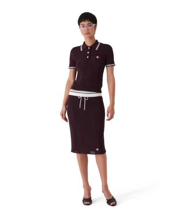 Casablanca Cotton Knit Midi Skirt - Multicolor