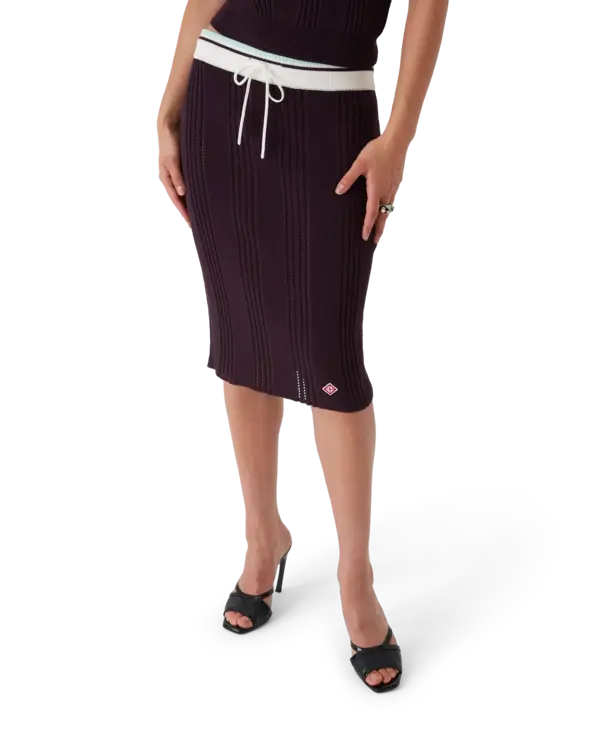 Casablanca Cotton Knit Midi Skirt - Multicolor