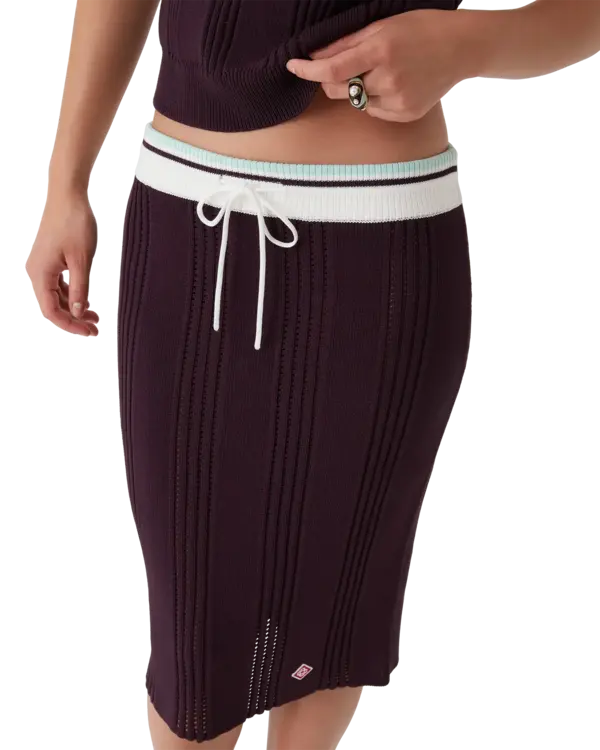 Casablanca Cotton Knit Midi Skirt - Multicolor