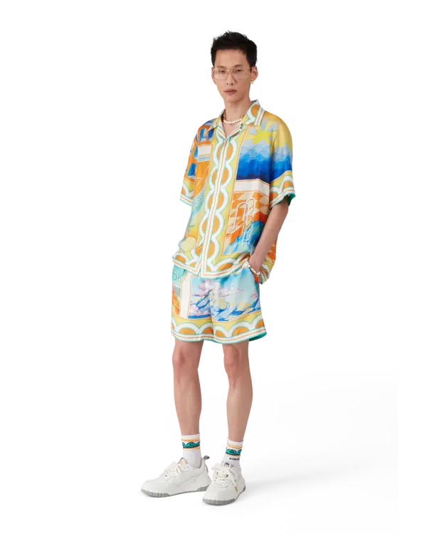 Casablanca Surreal Pool Silk Shorts