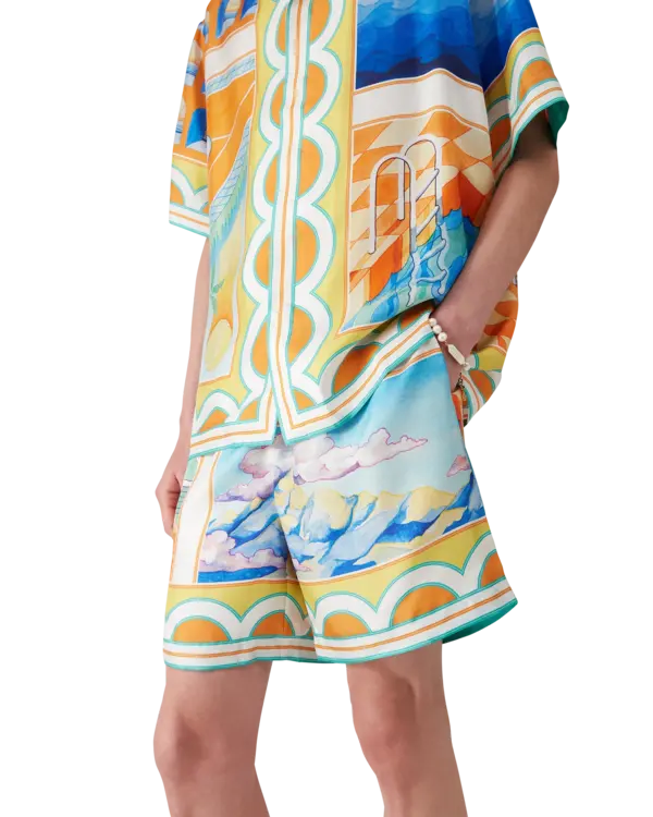 Casablanca Surreal Pool Silk Shorts