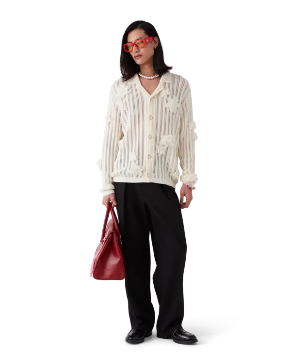 Casablanca Flower Lace Knit Shirt